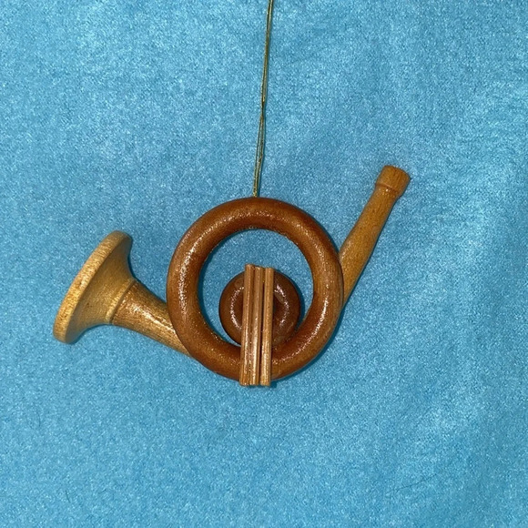 Holiday | Vintage French Horn Ornament Crafted From Wood | Poshmark